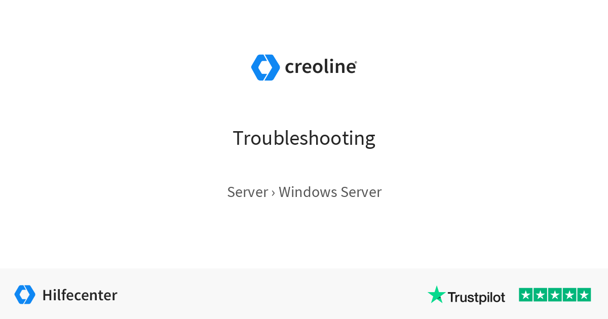 Troubleshooting · Windows Server · Server · Help center