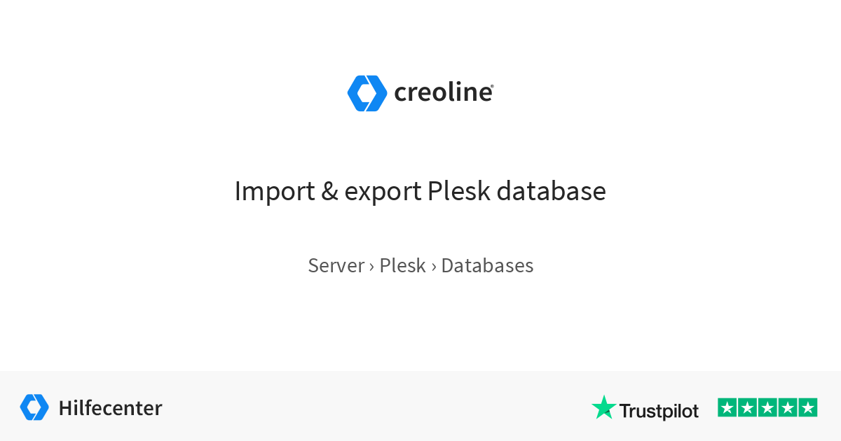 Import & export Plesk database