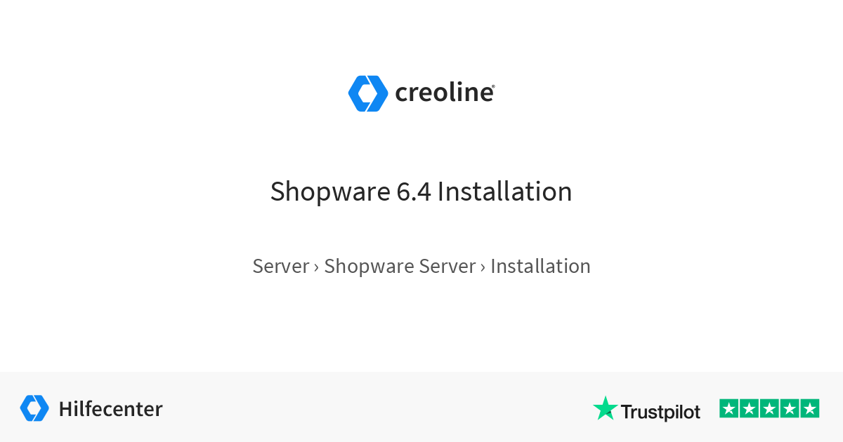 Shopware 6.4 Installation
