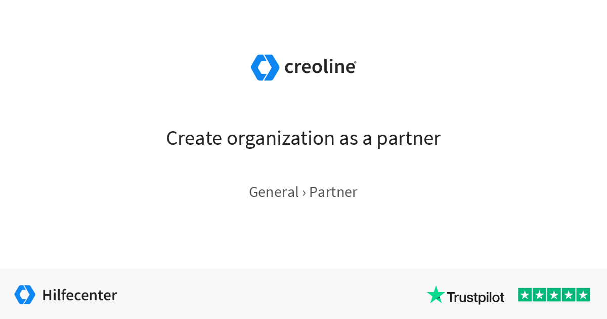Create organization as a partner