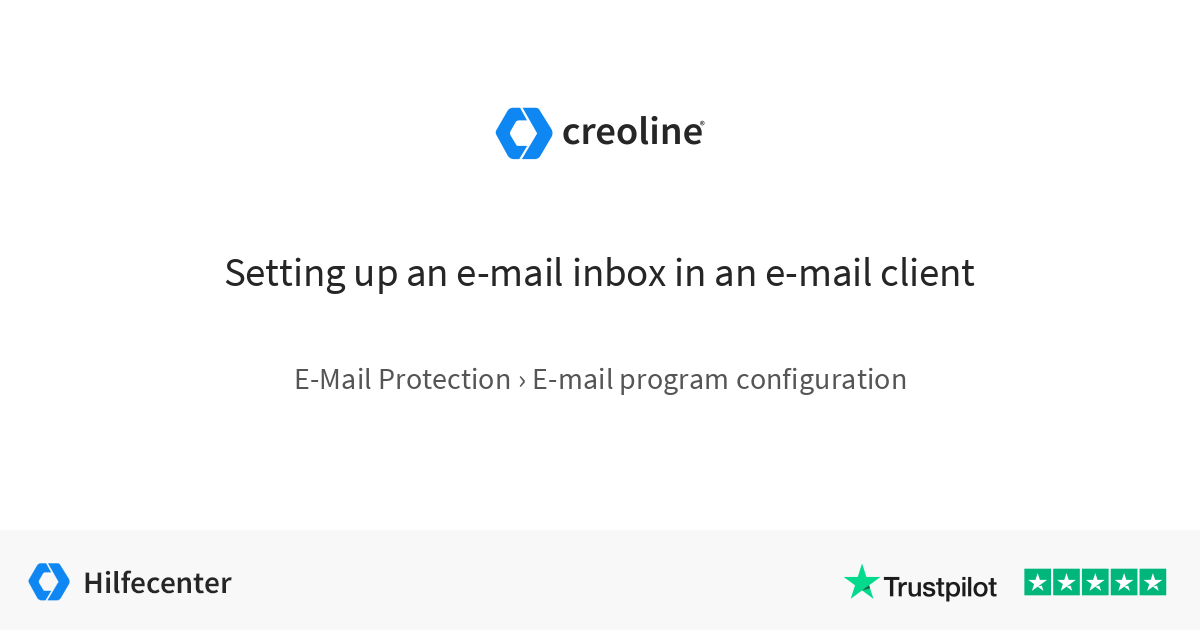 Setting up an e-mail inbox in an e-mail client