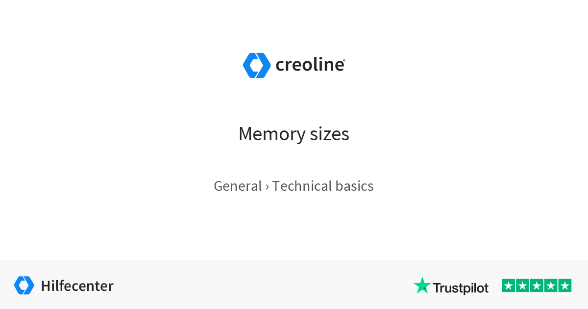 Memory sizes