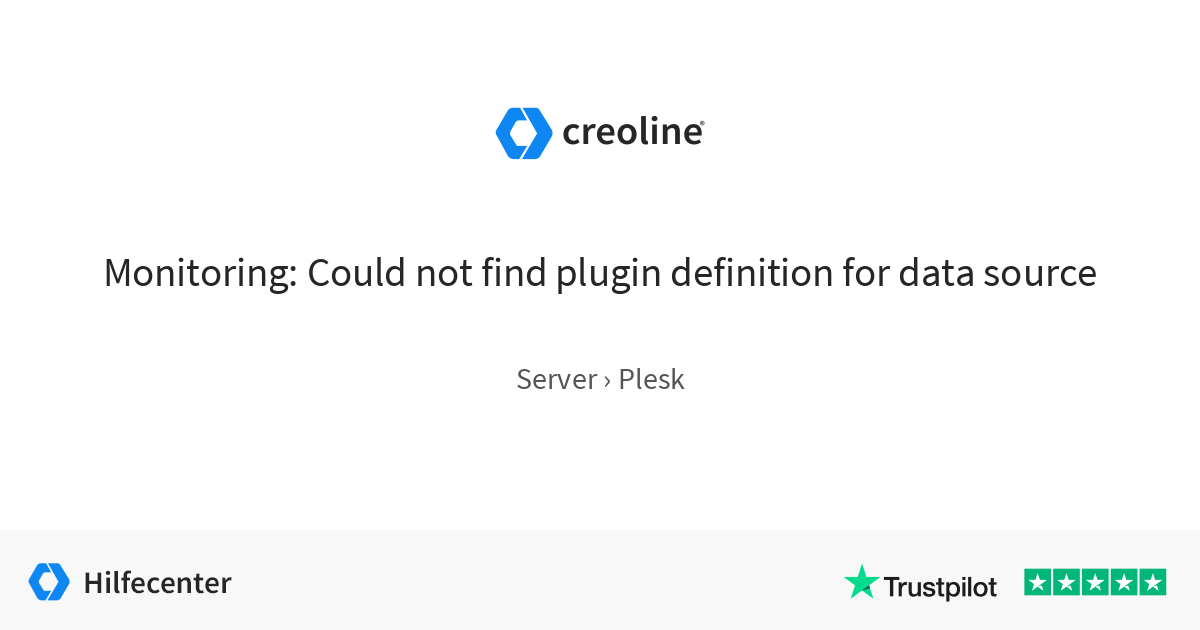 Monitoring: Could not find plugin definition for data source