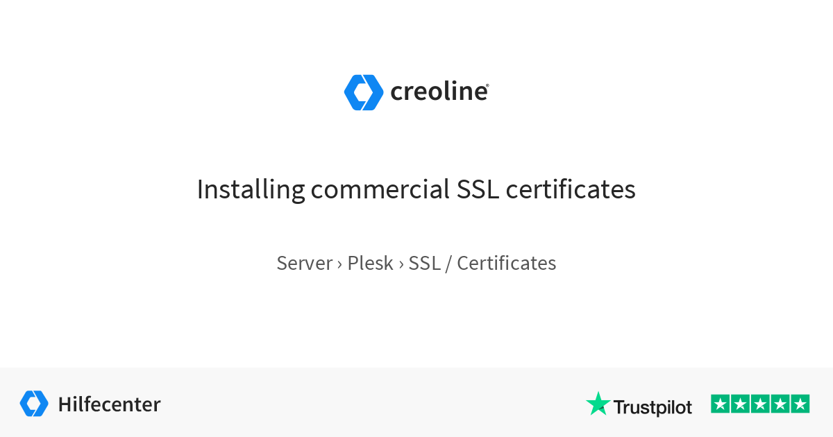 Installing commercial SSL certificates