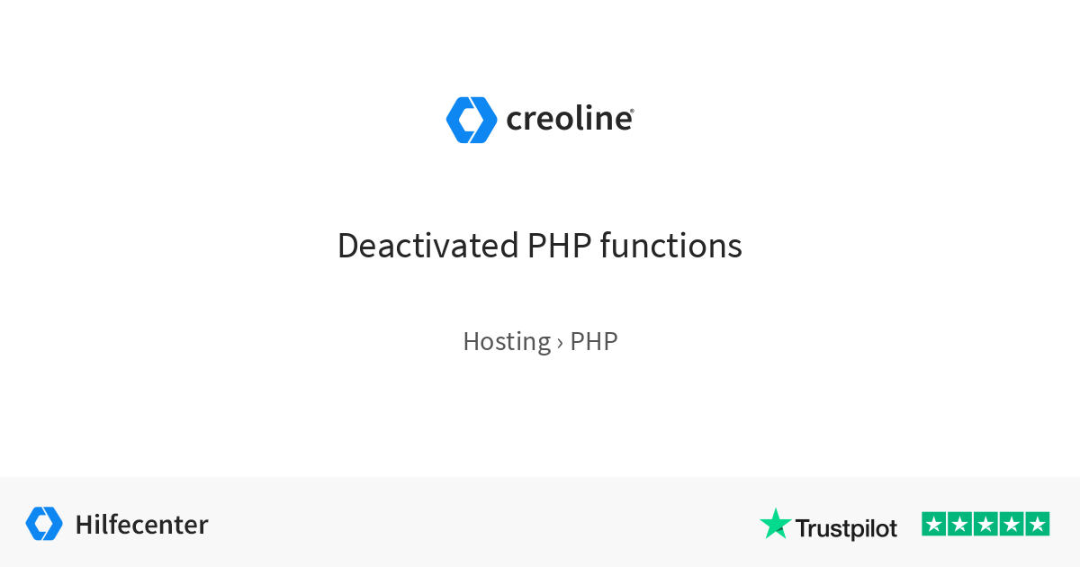 Deactivated PHP functions