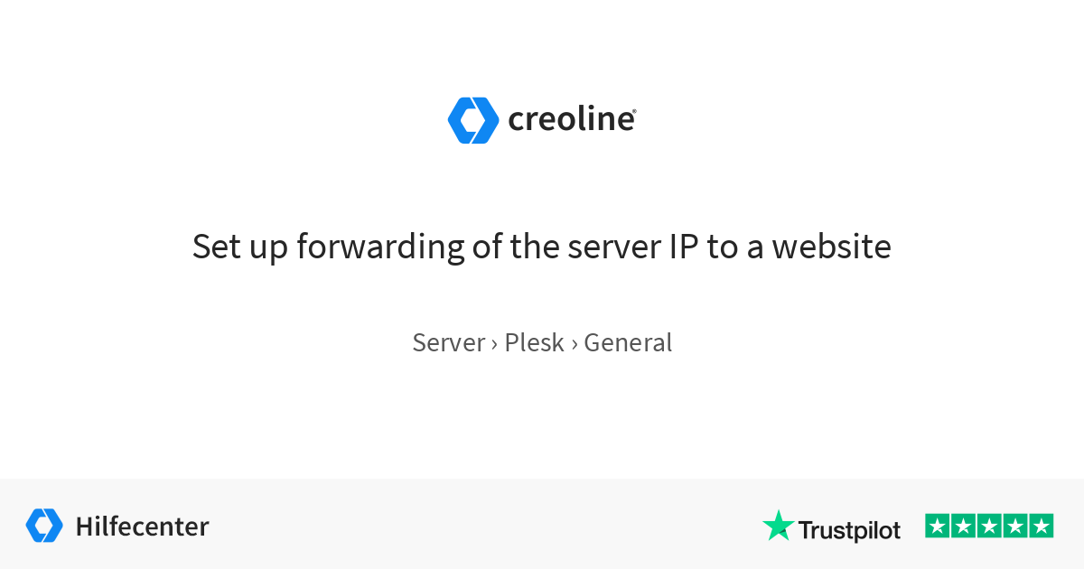 Set up forwarding of the server IP to a website