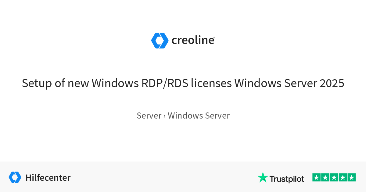 Setup of new Windows RDP/RDS licenses Windows Server 2025