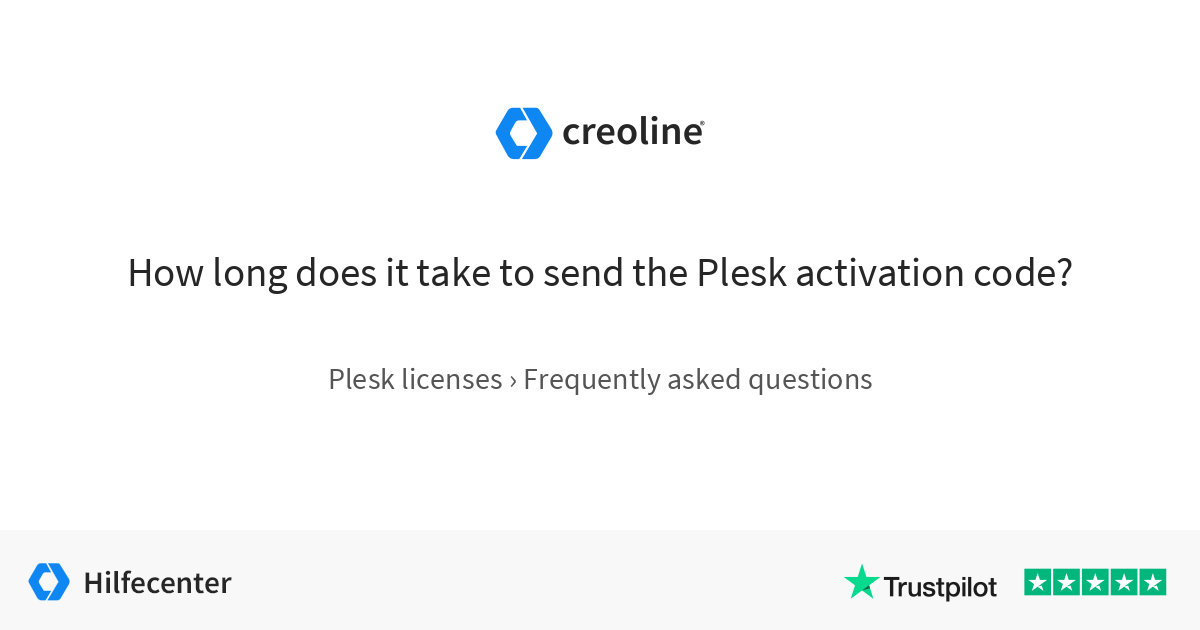 How long does it take to send the Plesk activation code?