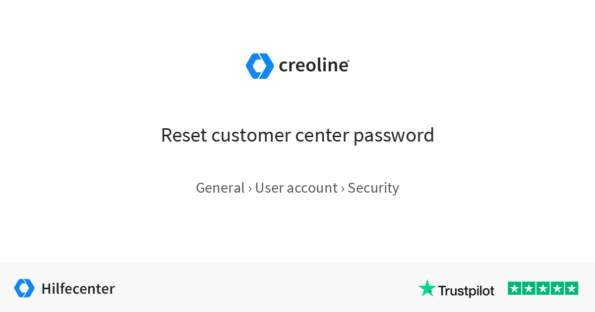 Reset customer center password